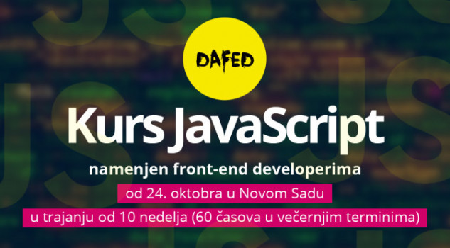 DaFED pokreće kurs JavaScript u Novom Sadu namenjen front-end ...