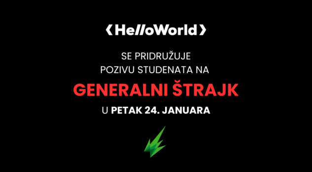 HelloWorld.rs se pridružuje pozivu studenata na generalni štrajk! | HelloWorld.rs